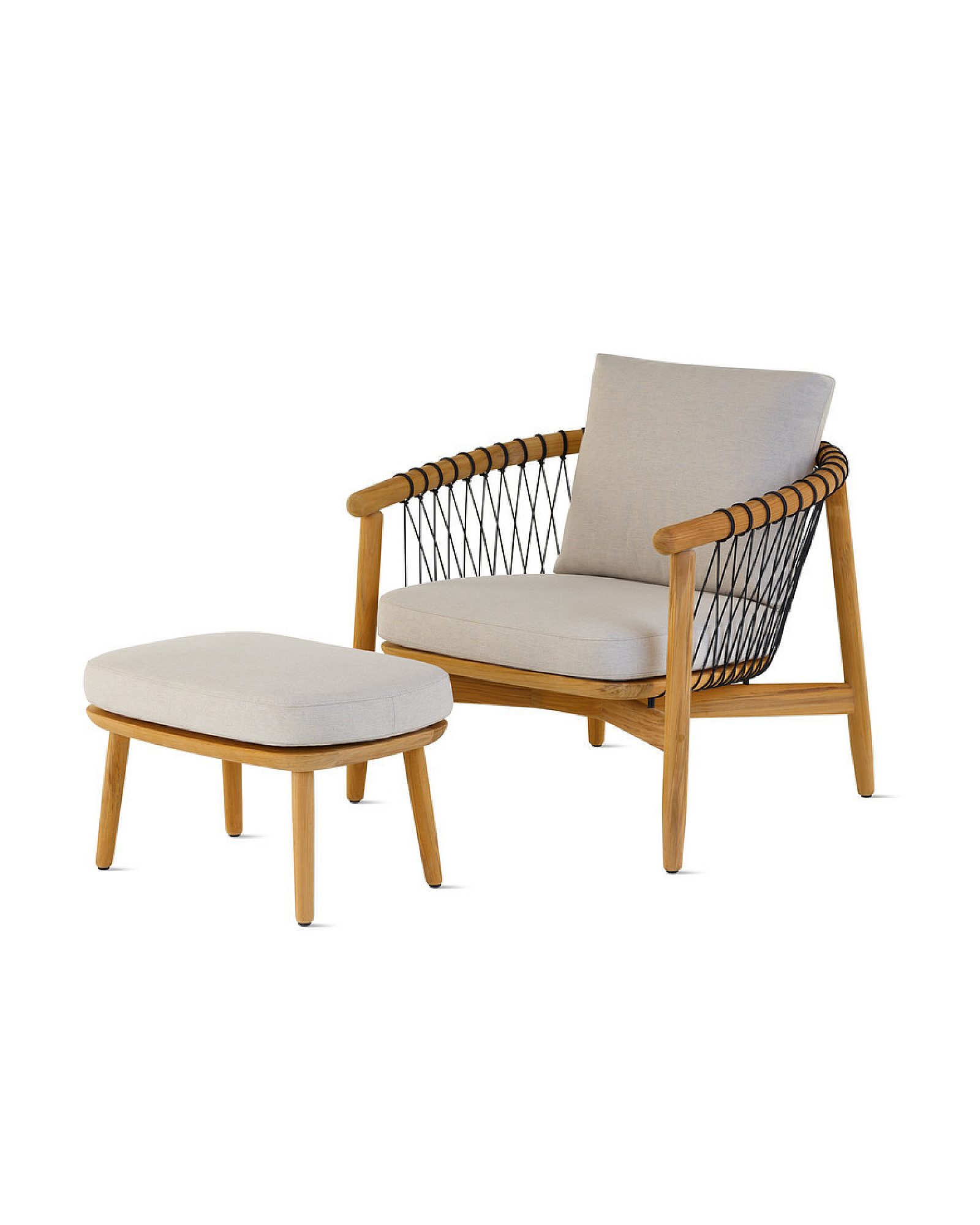 Crosshatch Outdoor Chair and Ottoman | CWC